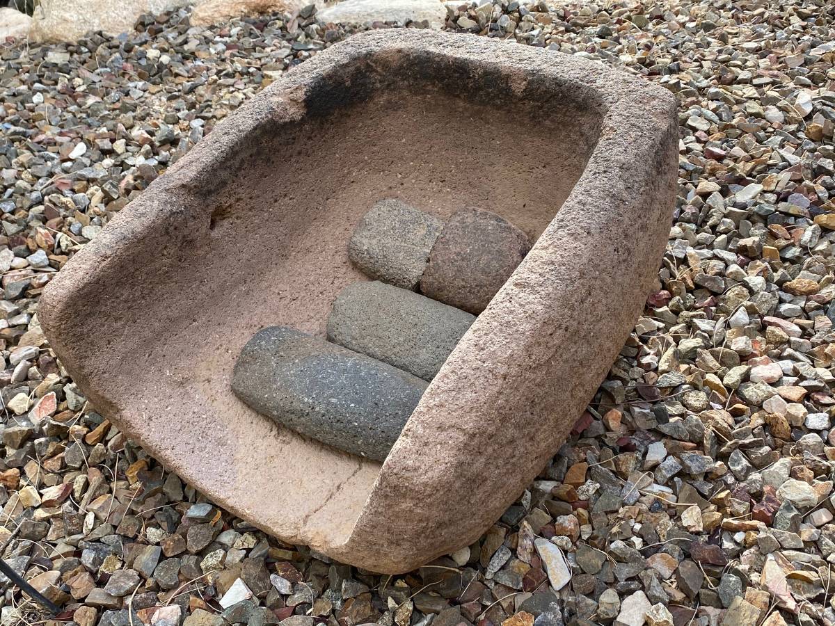 Huge Trough Metate & Mano (Casa Grande, 900-1100AD) – Arizona Origins